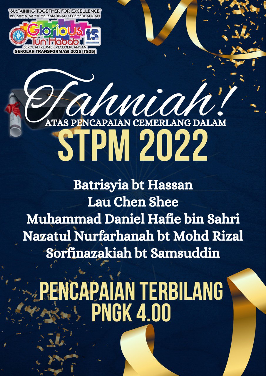 5 Orang Pelajar Dapat 4A STPM 2022 – SMK TUN HABAB